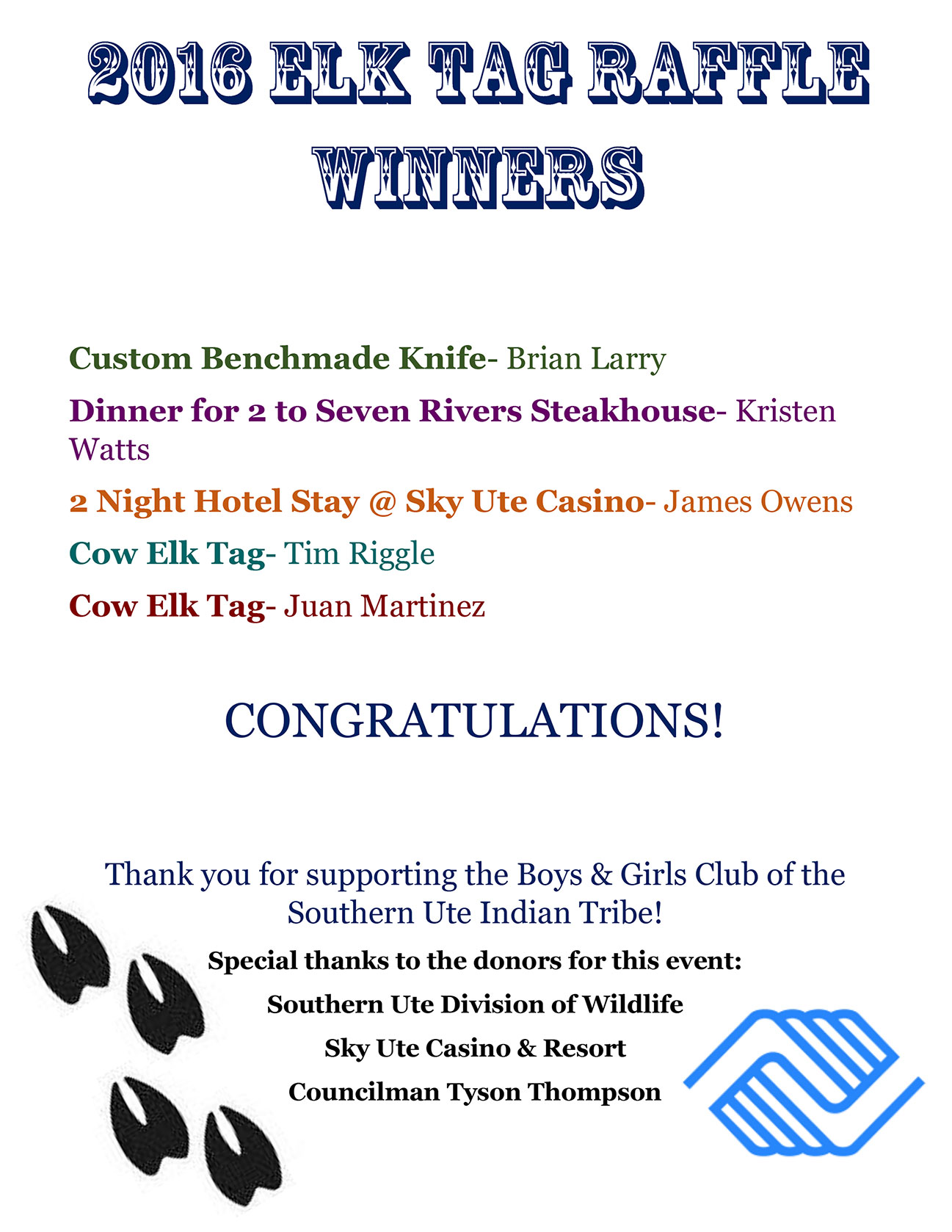 Elk Tag Raffle winners – The Southern Ute Drum