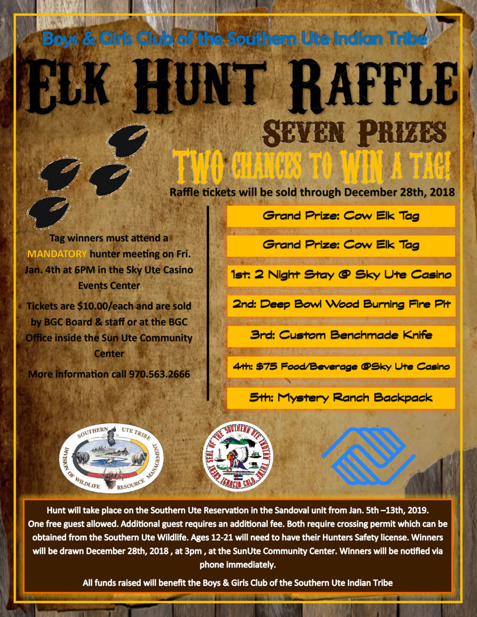 BGC Cow Elk Hunt Raffle – The Southern Ute Drum