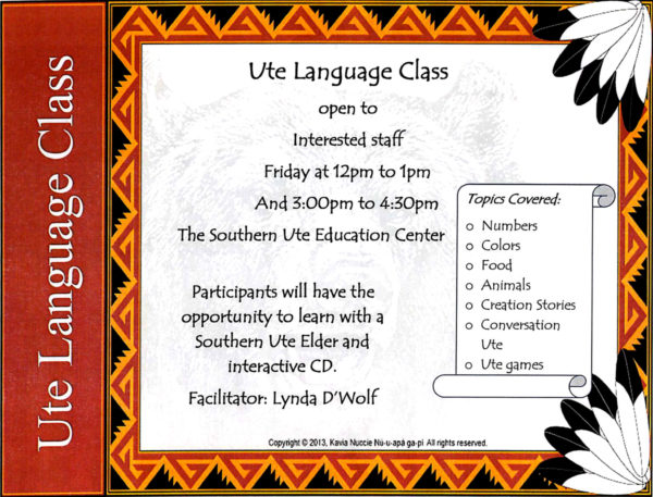 Ute Language Class – The Southern Ute Drum