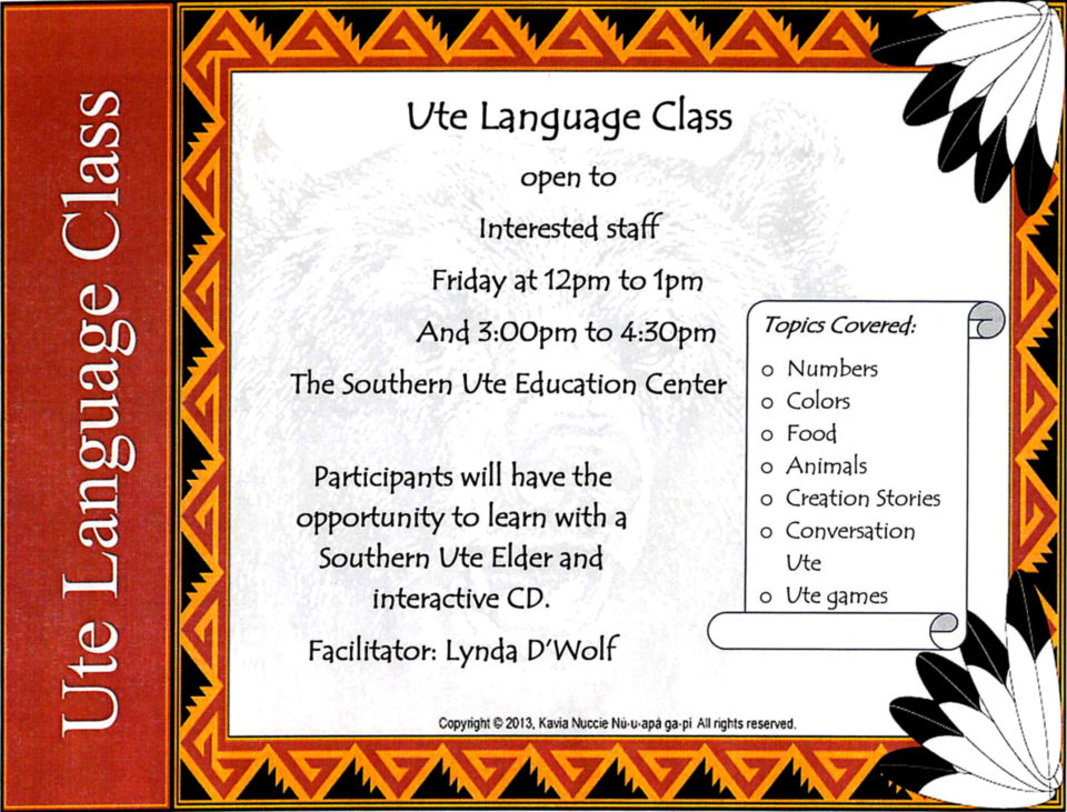 Ute Language Class – The Southern Ute Drum