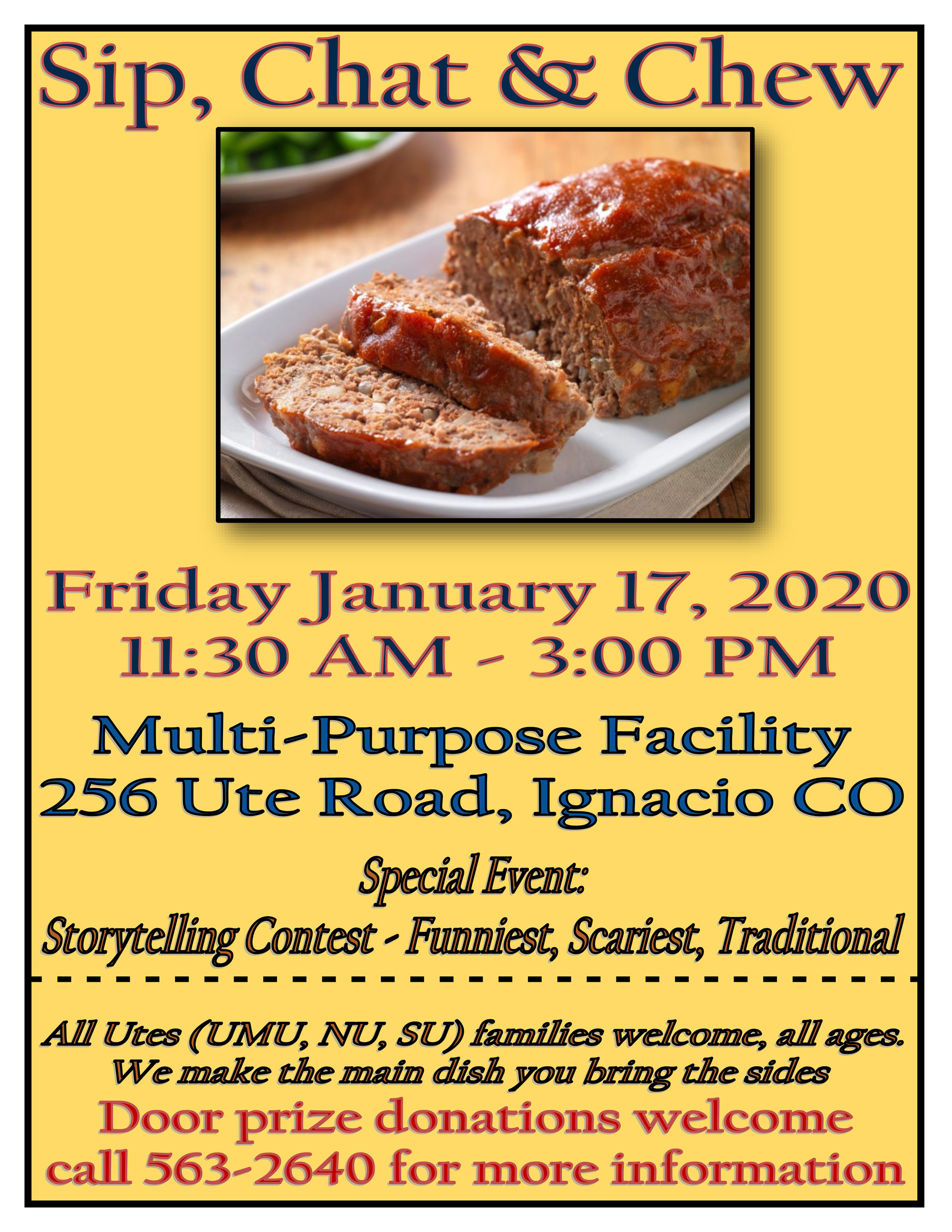 Sip, Chat & Chew potluck at MPF – The Southern Ute Drum