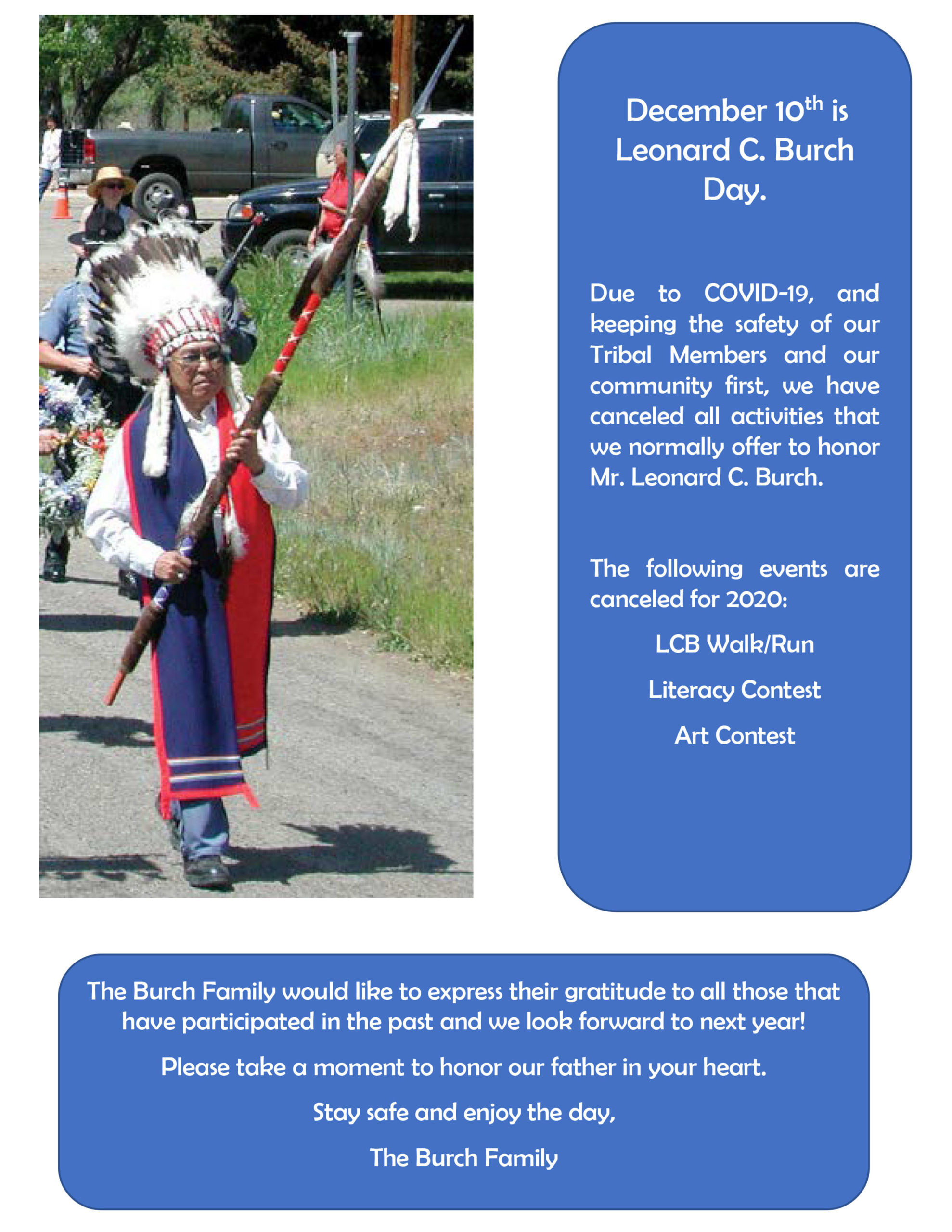 Leonard C. Burch Day Activities Cancelled – The Southern Ute Drum