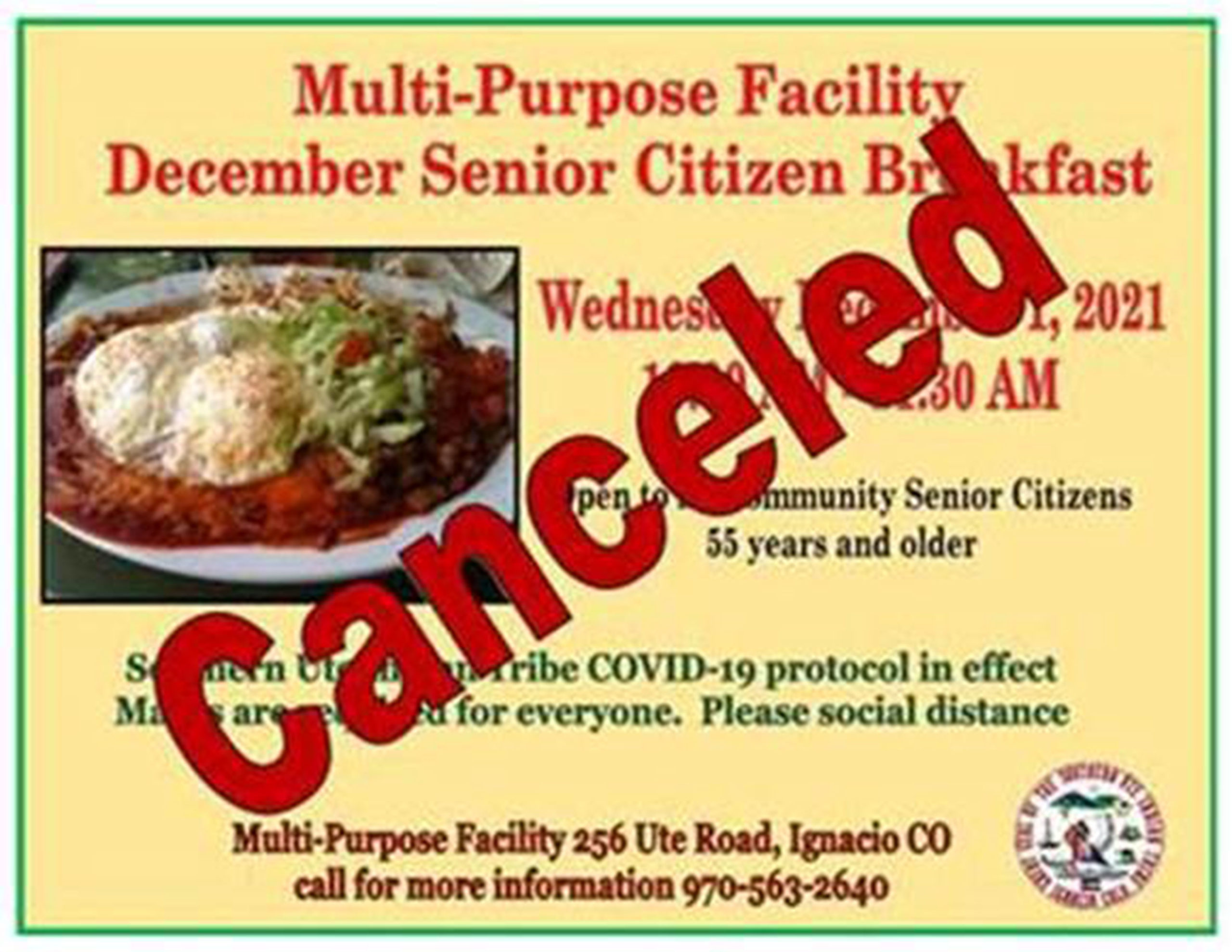 MPF: Senior Citizen Breakfast Canceled – The Southern Ute Drum