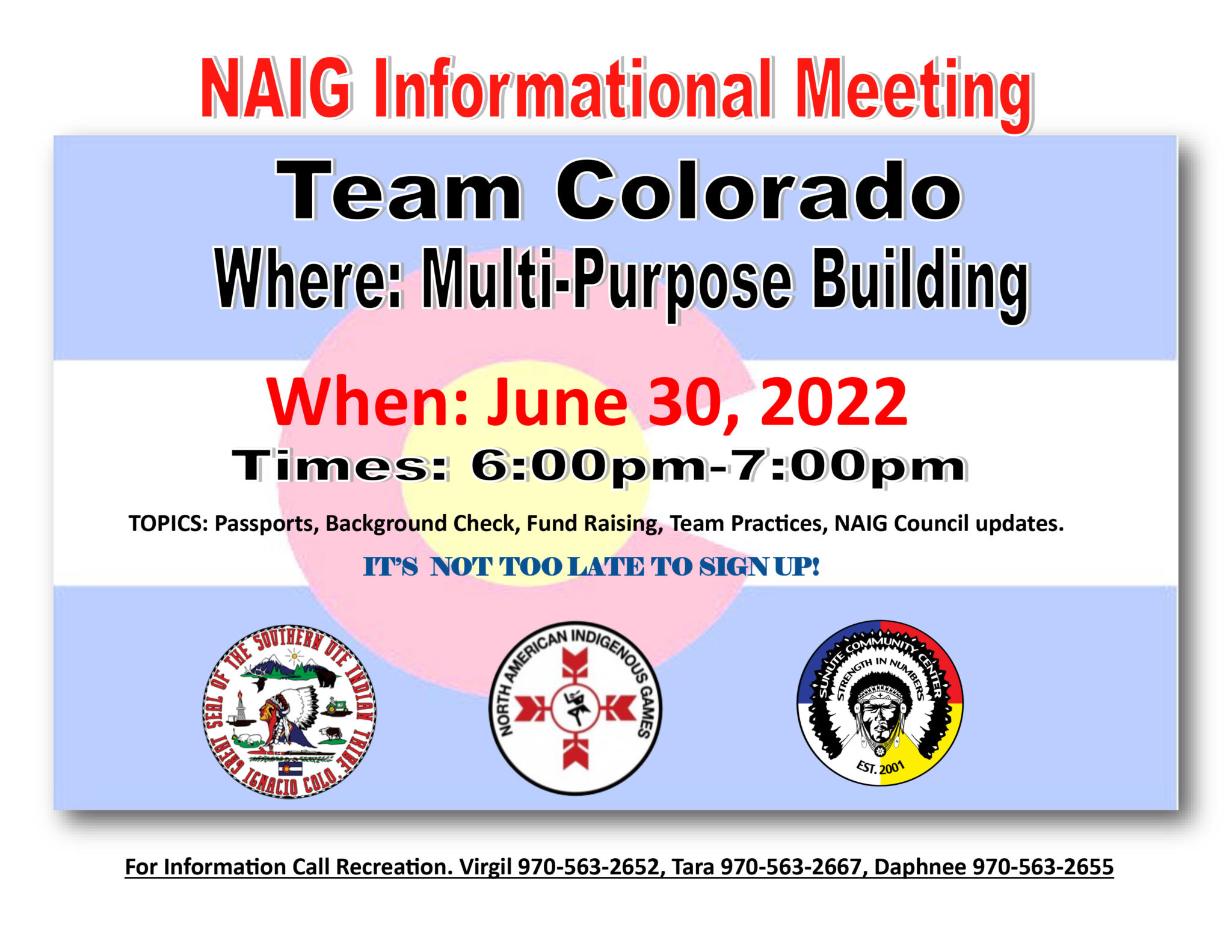 NAIG 2023 Informational Meeting – The Southern Ute Drum