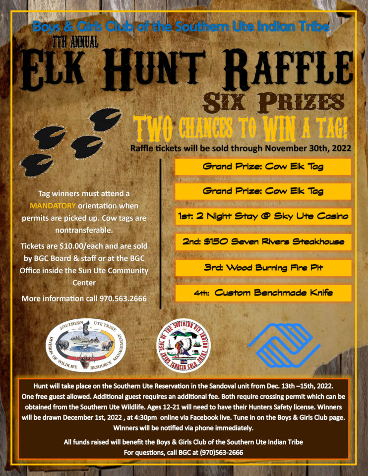 7th Annual Elk Hunt Raffle – The Southern Ute Drum