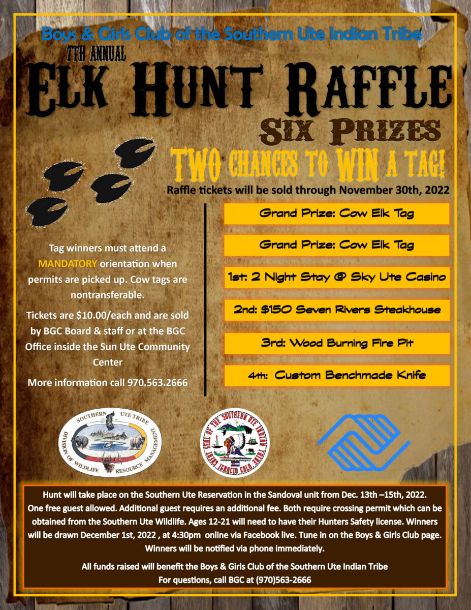 7th Annual Elk Hunt Raffle – The Southern Ute Drum