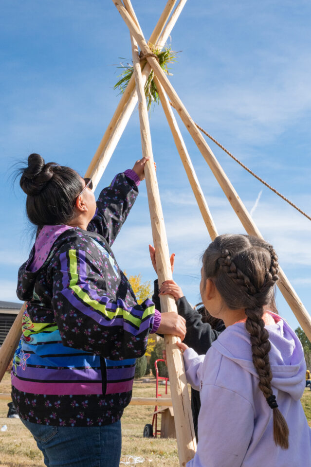 The Southern Ute Drum | Tipi raising at SUCCM