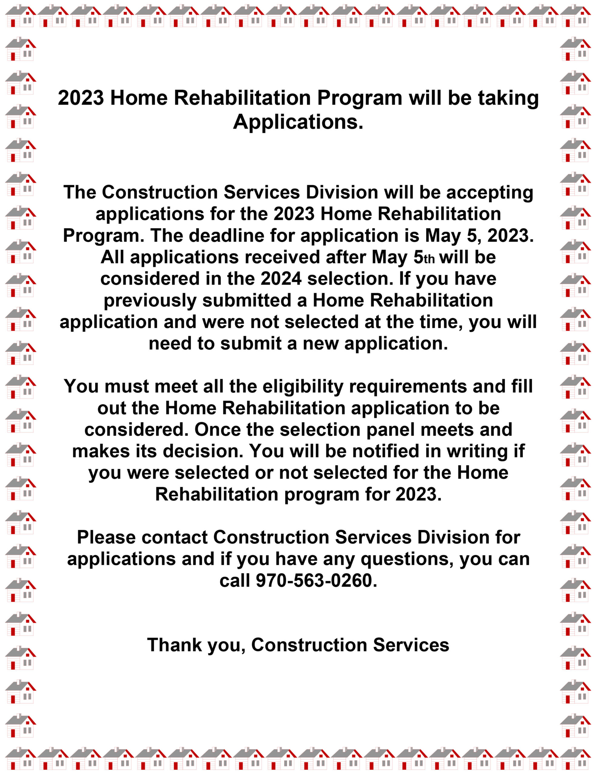 Now accepting applications for the 2023 Home Rehabilitation Program ...