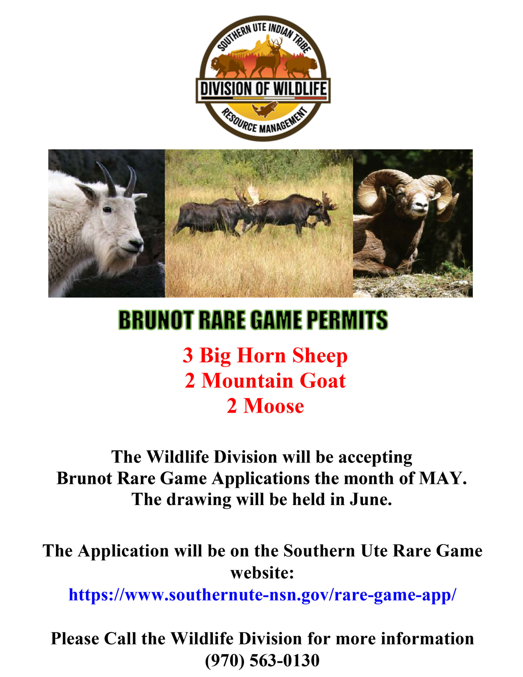 Brunot Area: Rare Game Permits – The Southern Ute Drum