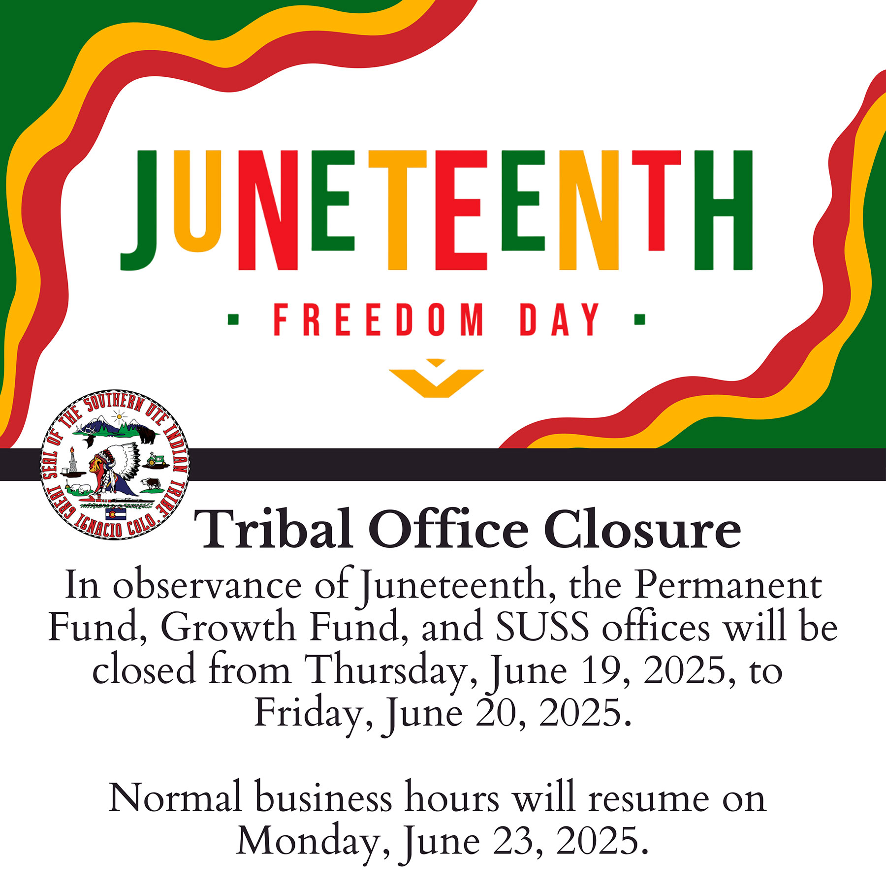 SUIT: Juneteenth Office Closure – The Southern Ute Drum