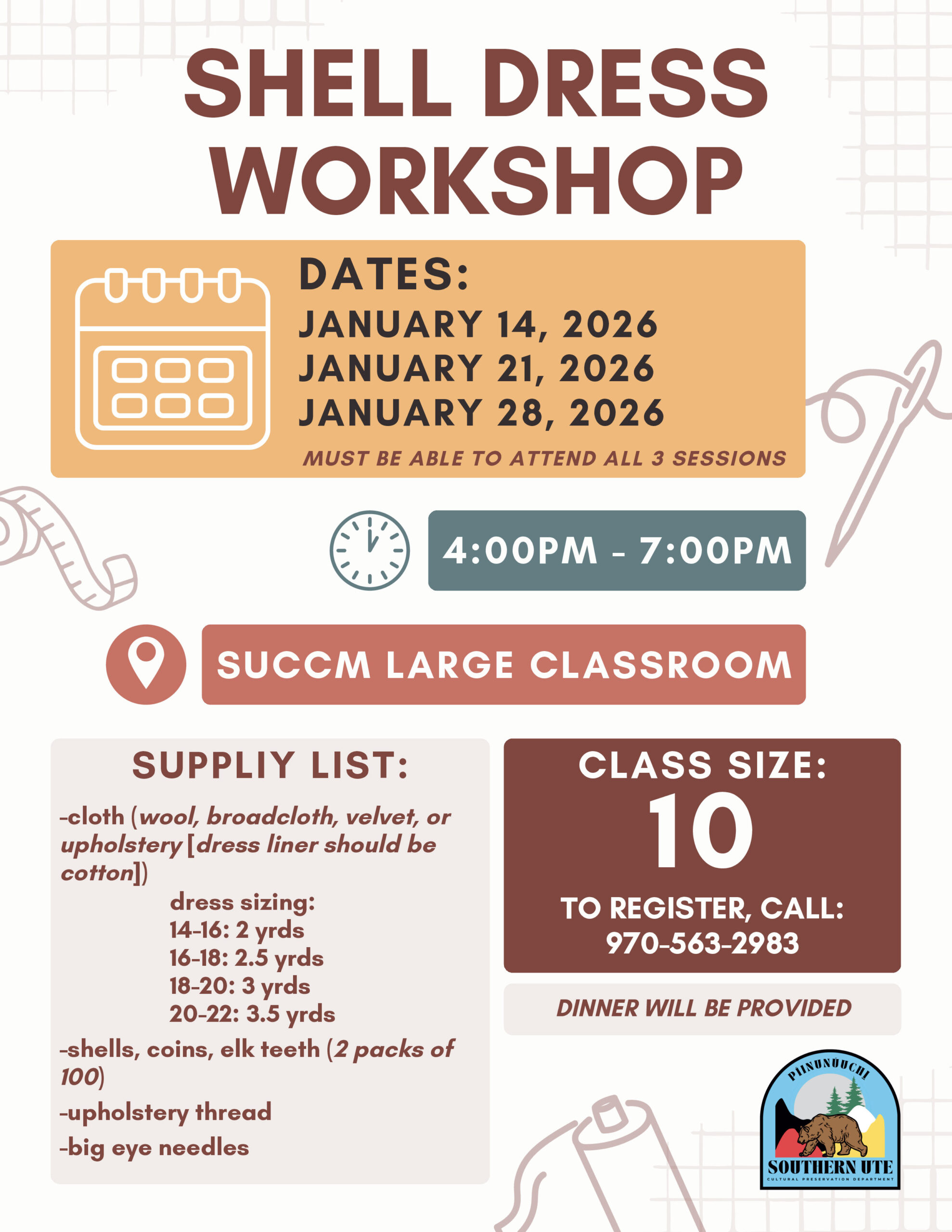 Culture: Shell Dress Workshop – The Southern Ute Drum